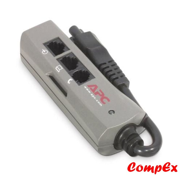 APC Notebook Surge Protector for AC, phone and network lines, 3 pin co ...